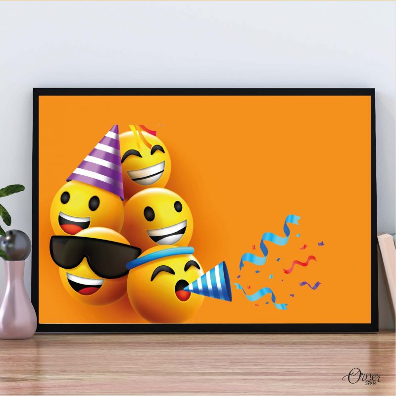 Emojis Celebrating | Emoji Wall Art - Orner Store
